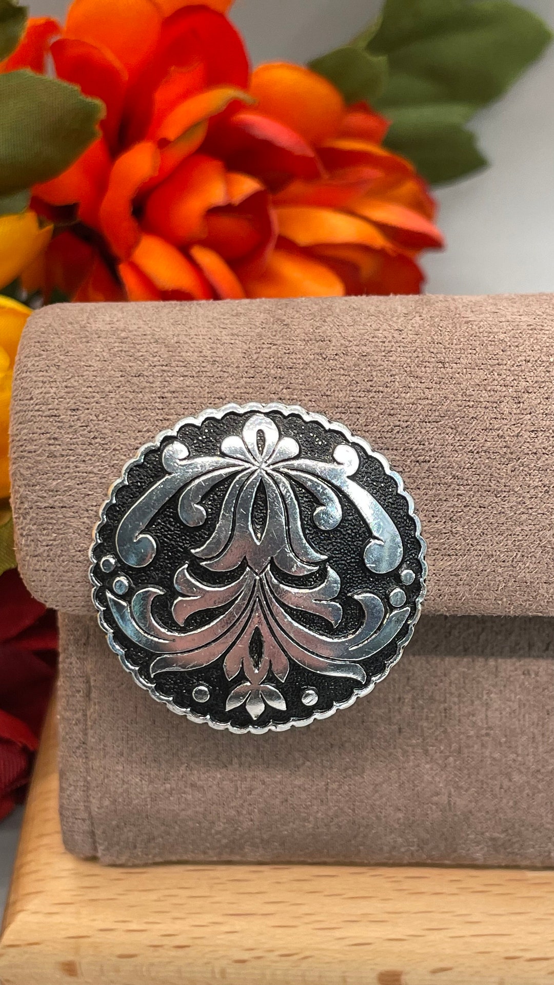 Vintage Black and Silver Scarf Clip - Made in West Germany - Etsy