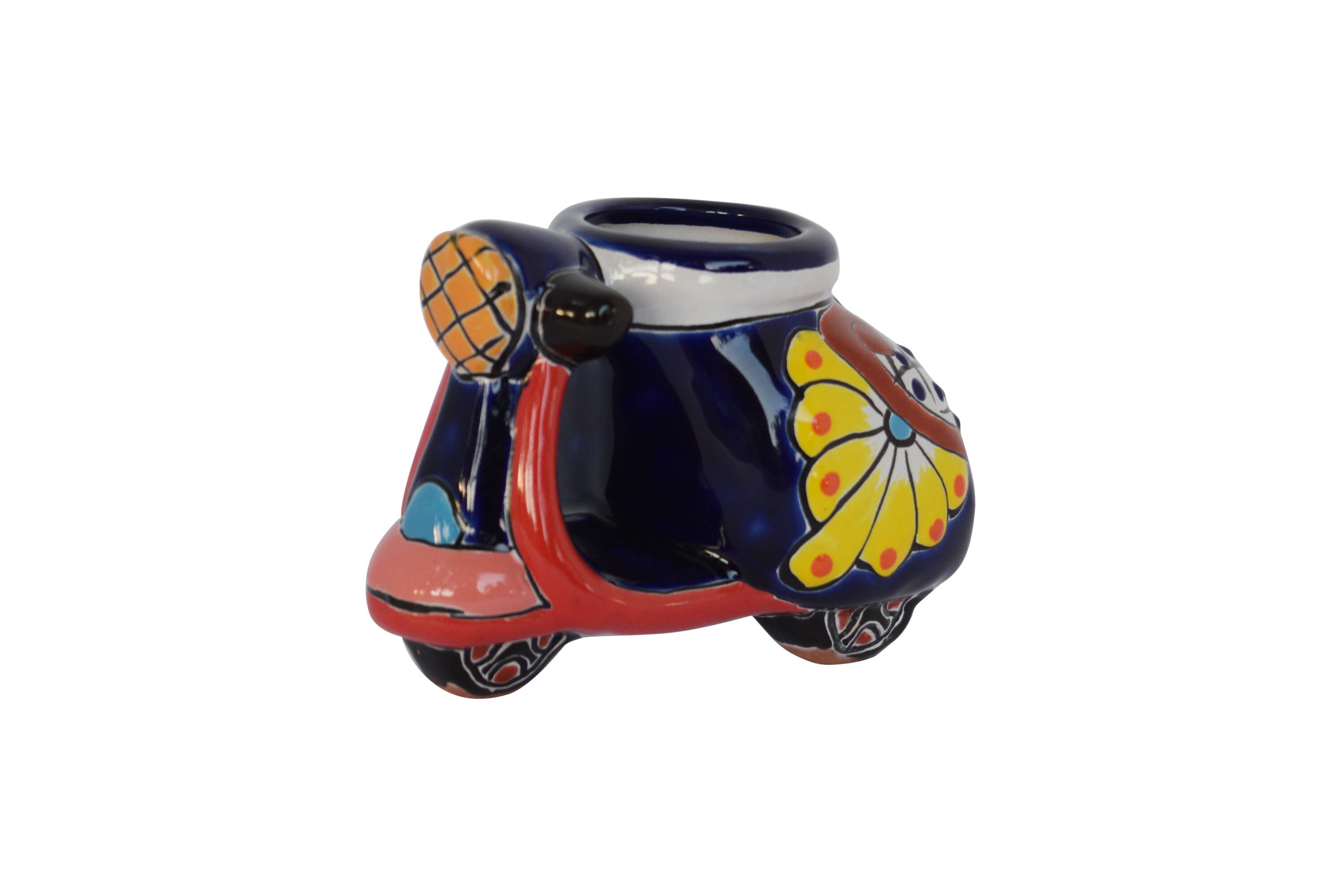 Scooter Planter Pottery Talavera Ceramic Home Kitchen Patio Garden ...