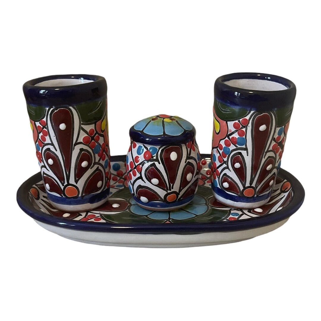 Tequila Glass Shots Talavera Ceramic Tequila Shot Glasses With Tray ...