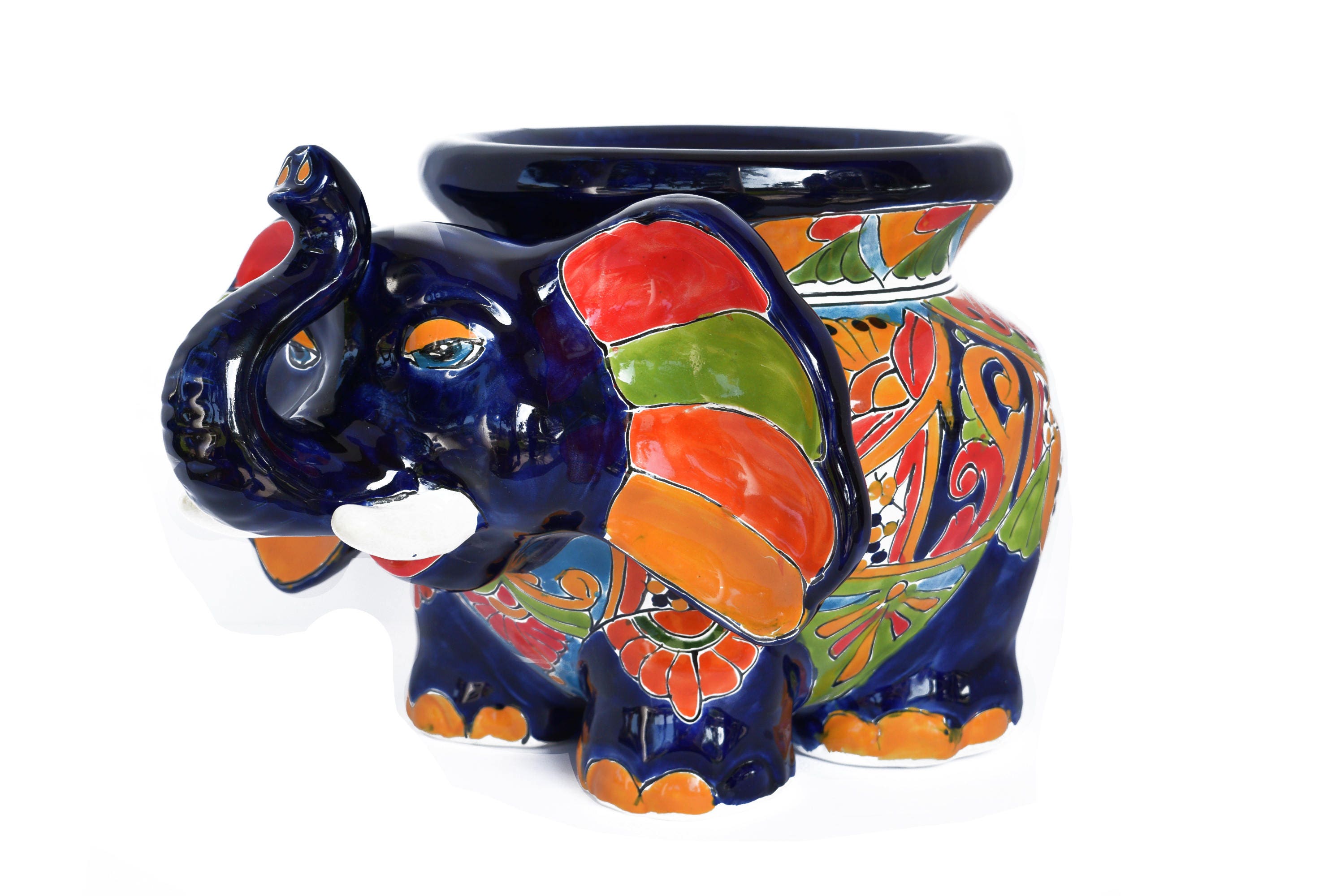 Elephant Pottery Talavera Ceramic Home Kitchen Patio Garden Pottery ...