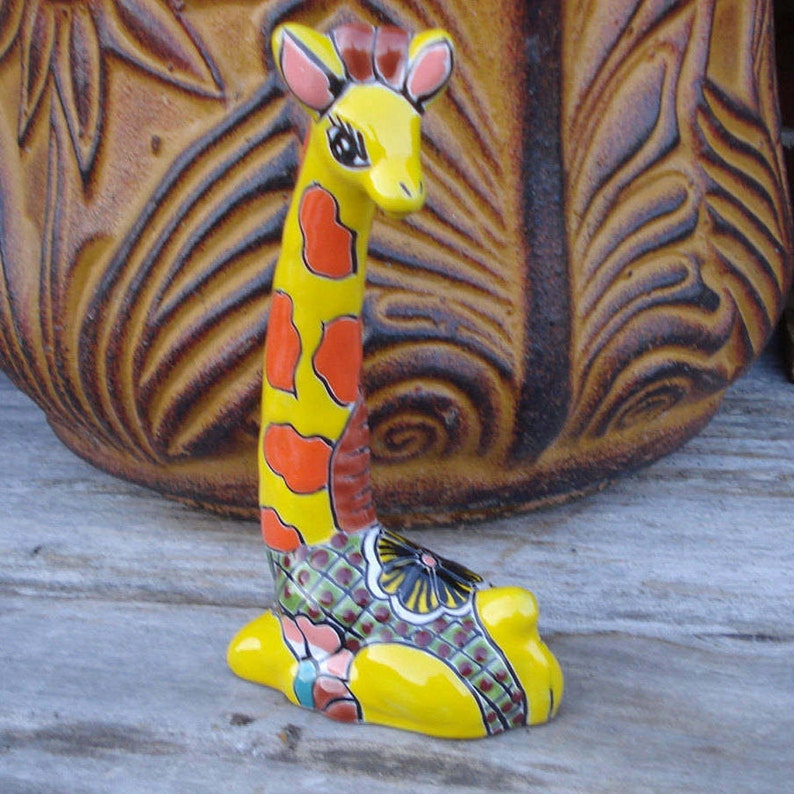 Talavera Ceramic Mini Giraffe Home Kitchen Patio Garden Pottery Mexican ...