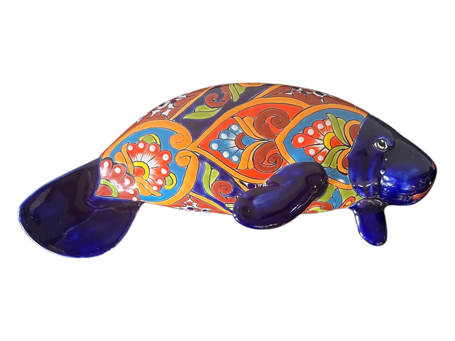 Manatee Talavera Ceramic | Mancave Home Kitchen Patio | Garden Pottery ...