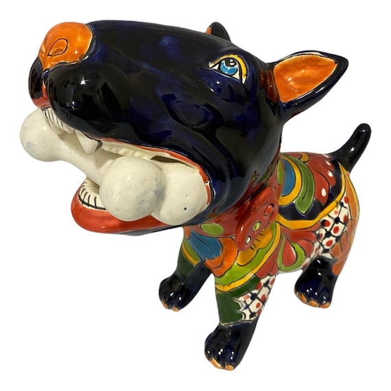 Dog Bull Terrier Dog Fetch Ball Series Ceramic Talavera Animal | Etsy