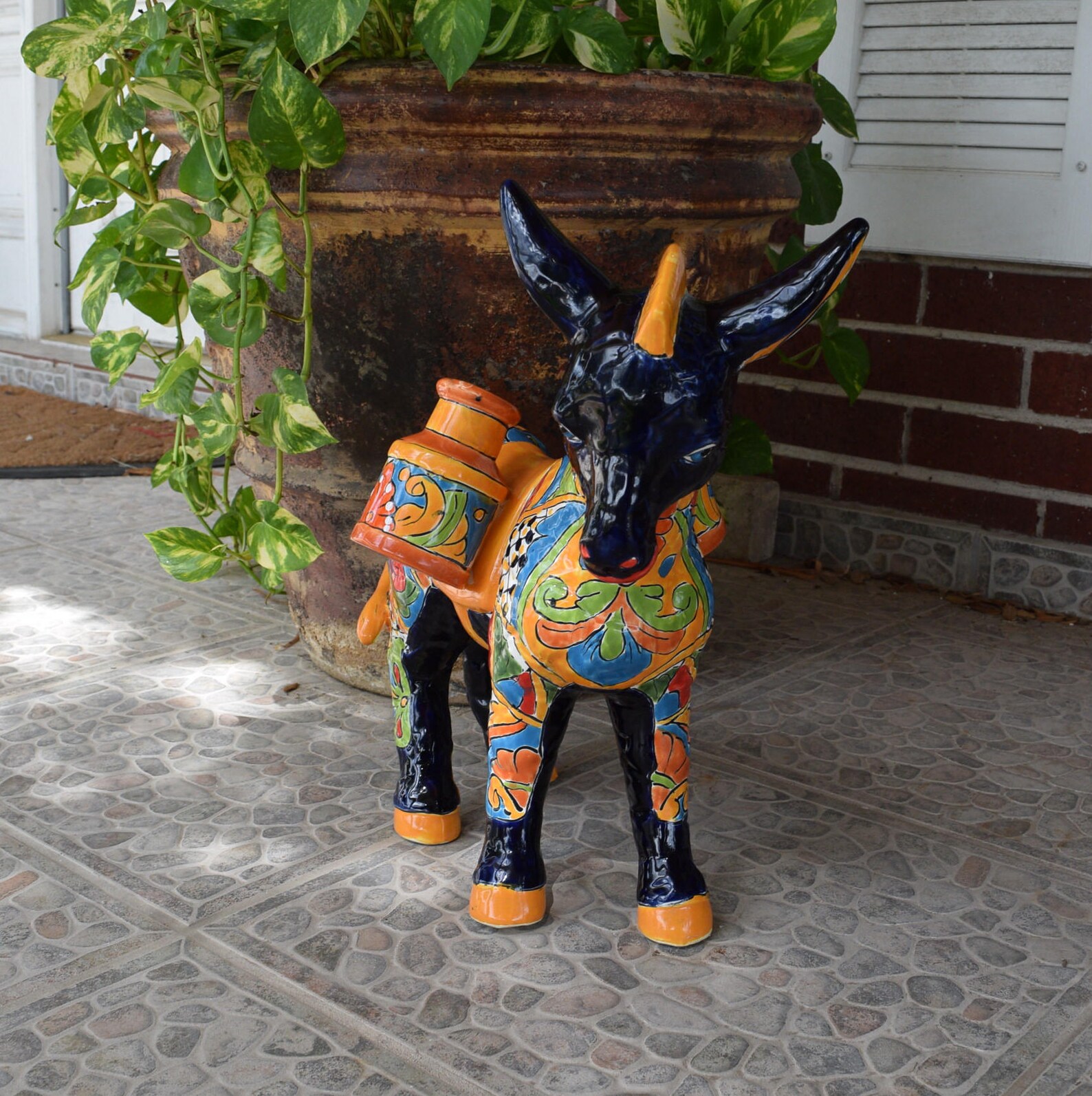 Donkey Ceramic Talavera Mexican Burrito Pottery Decor Mexican Folk Art ...