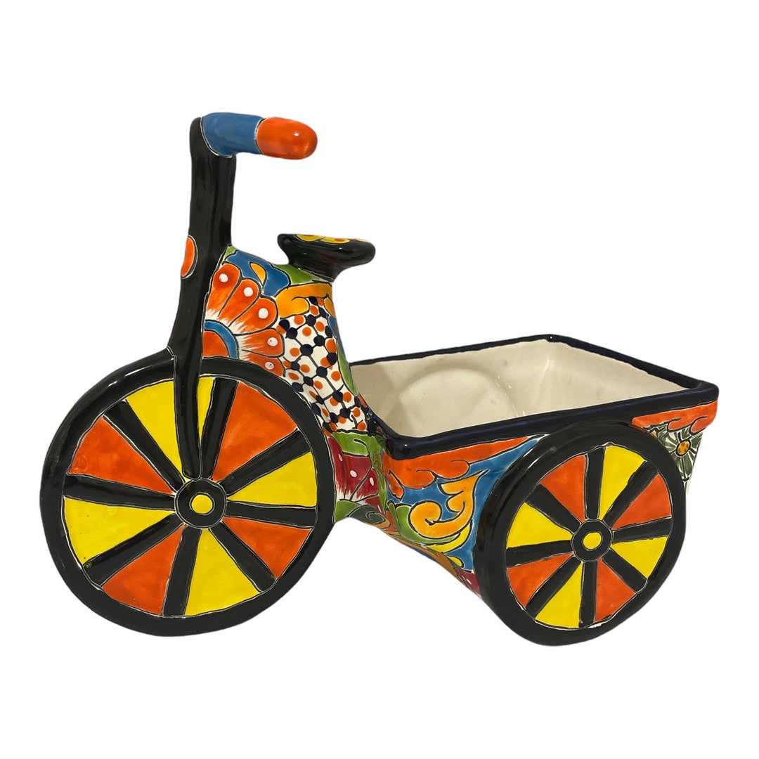 Bike Tricycle Planatar Pottery Talavera Ceramic Garden Kitchen Home ...