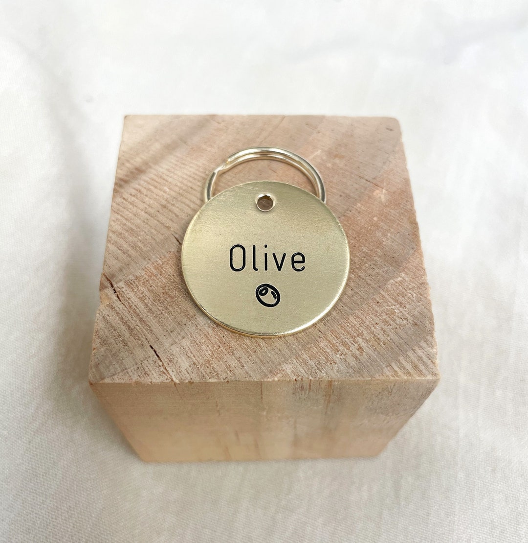 Personalized Dog Tag - Olive Design Engraved Tag - Cat ID Tag - Dog ...