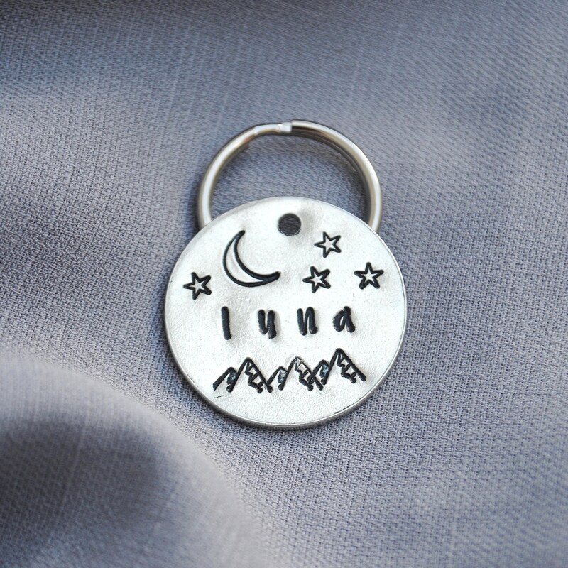 Moon Dog Tag - Etsy