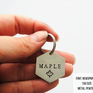 Maple Leaf Hand Stamped Dog Tag Dog ID Tag Dog Collar Tag - Etsy Canada