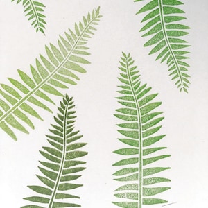 Fern Leaf Hand Carved Rubber Stamp, Botanical Stamp, Fern Print ...