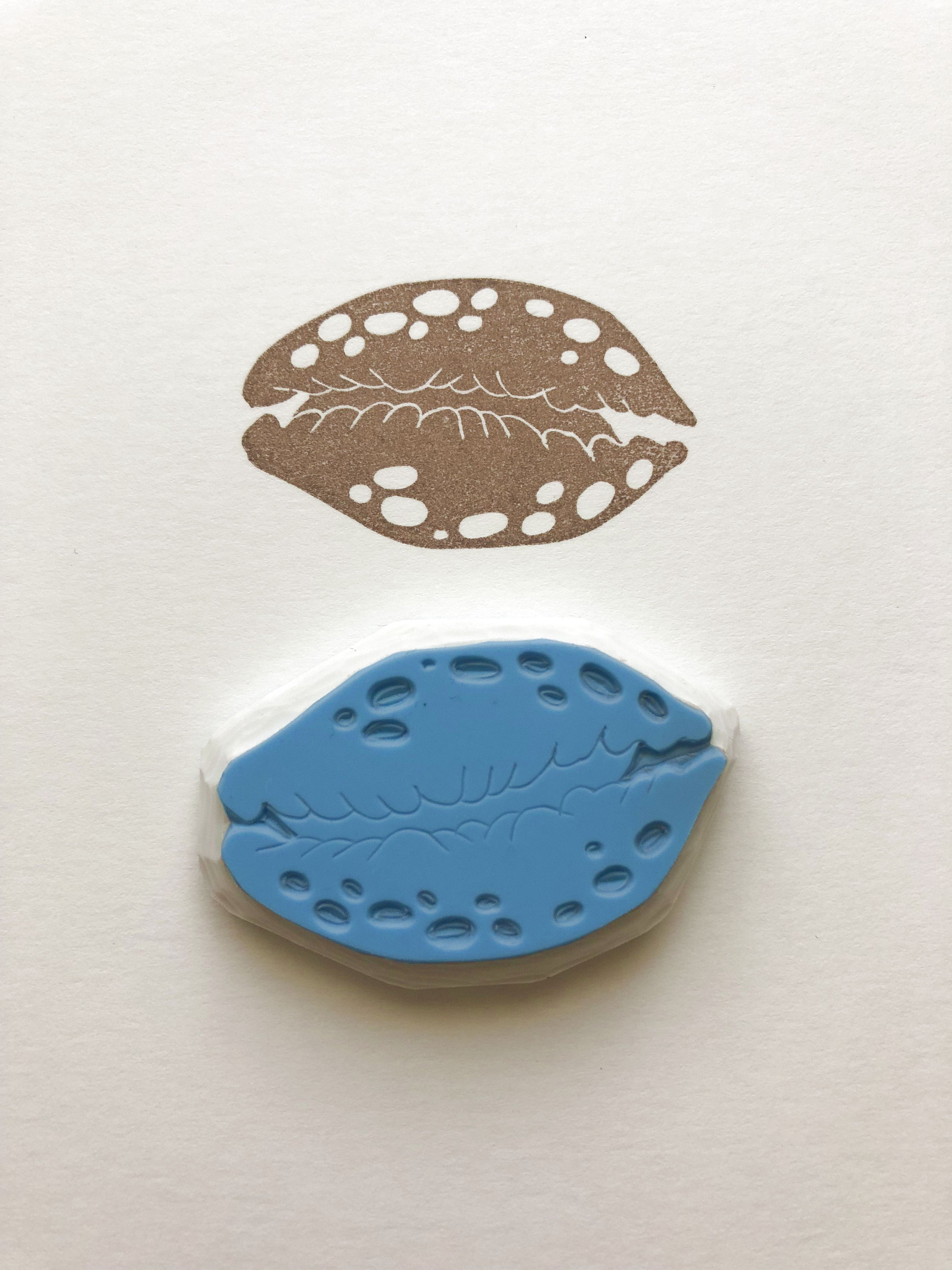 Seashell Hand Carved Rubber Stamp, Sea Shell Rubber Stamp, Ocean ...