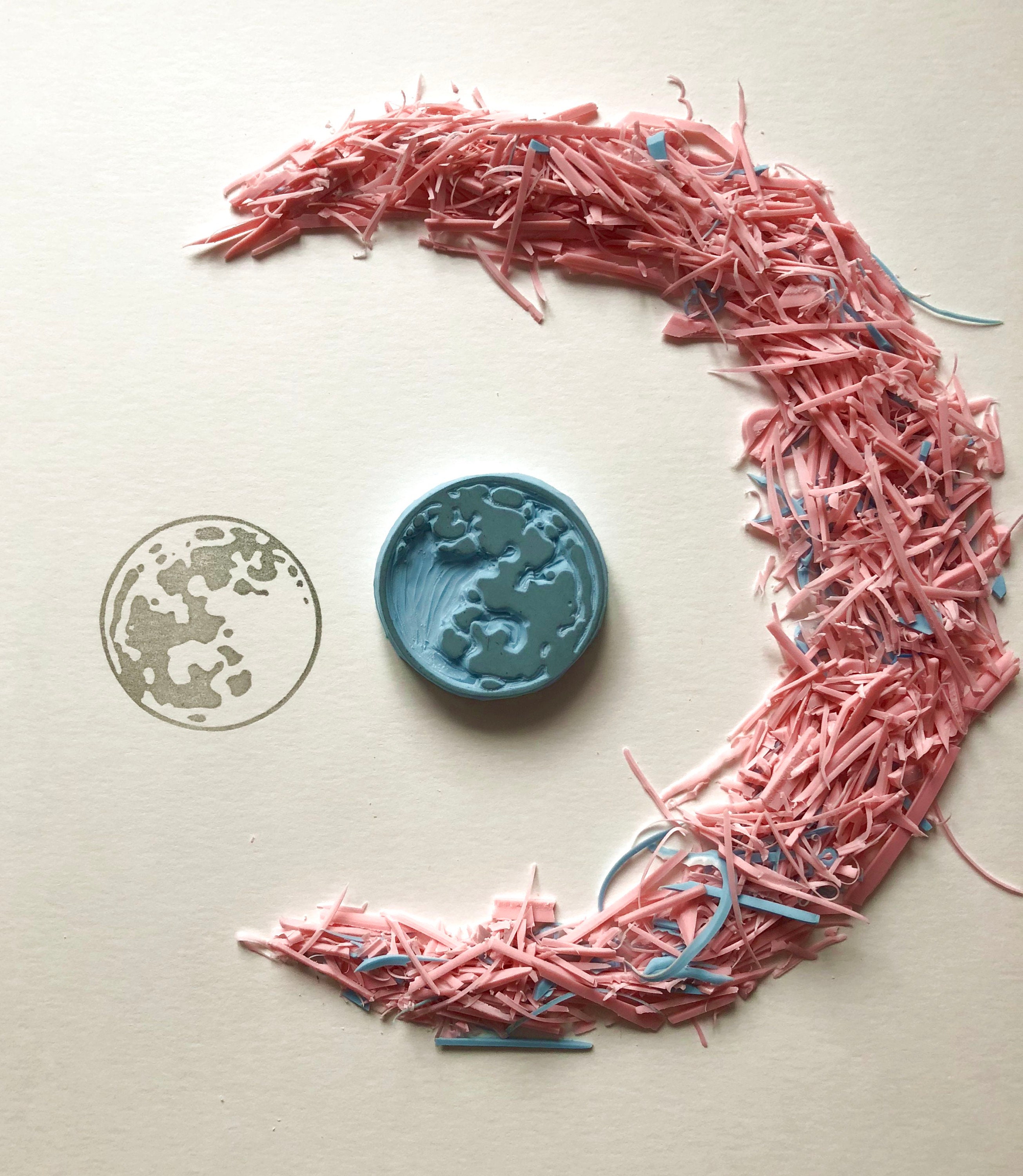 The Full Moon Hand Carved Stamps Celestial Stamps Moon Hand - Etsy