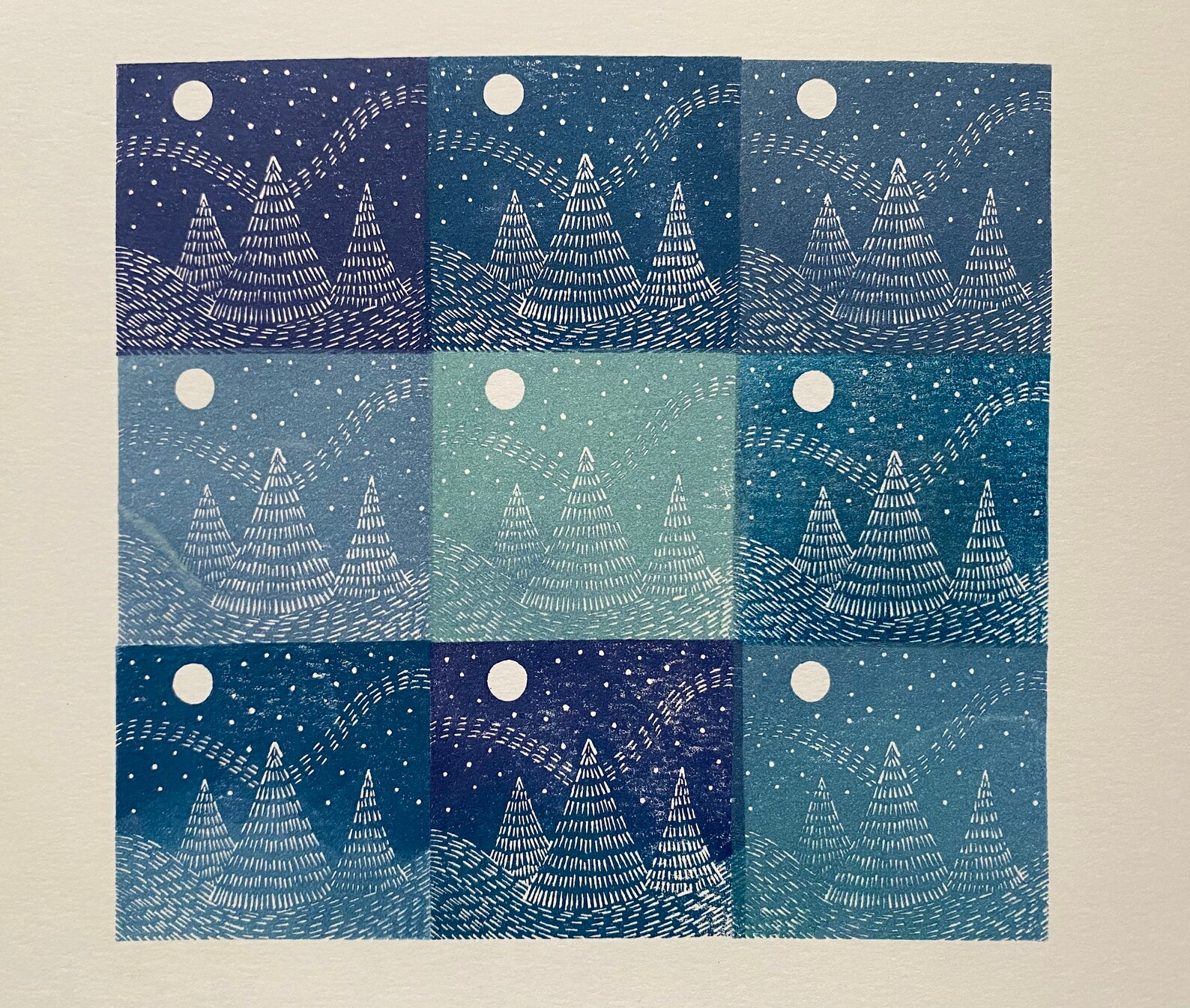 Winter Landscape Rubber Stamp, Christmas Tree Art Stamps, Diy Christmas ...