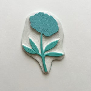 The Peony Stamp, Hand Carved Rubber Stamps, Floral Stamp, Wild Flower ...