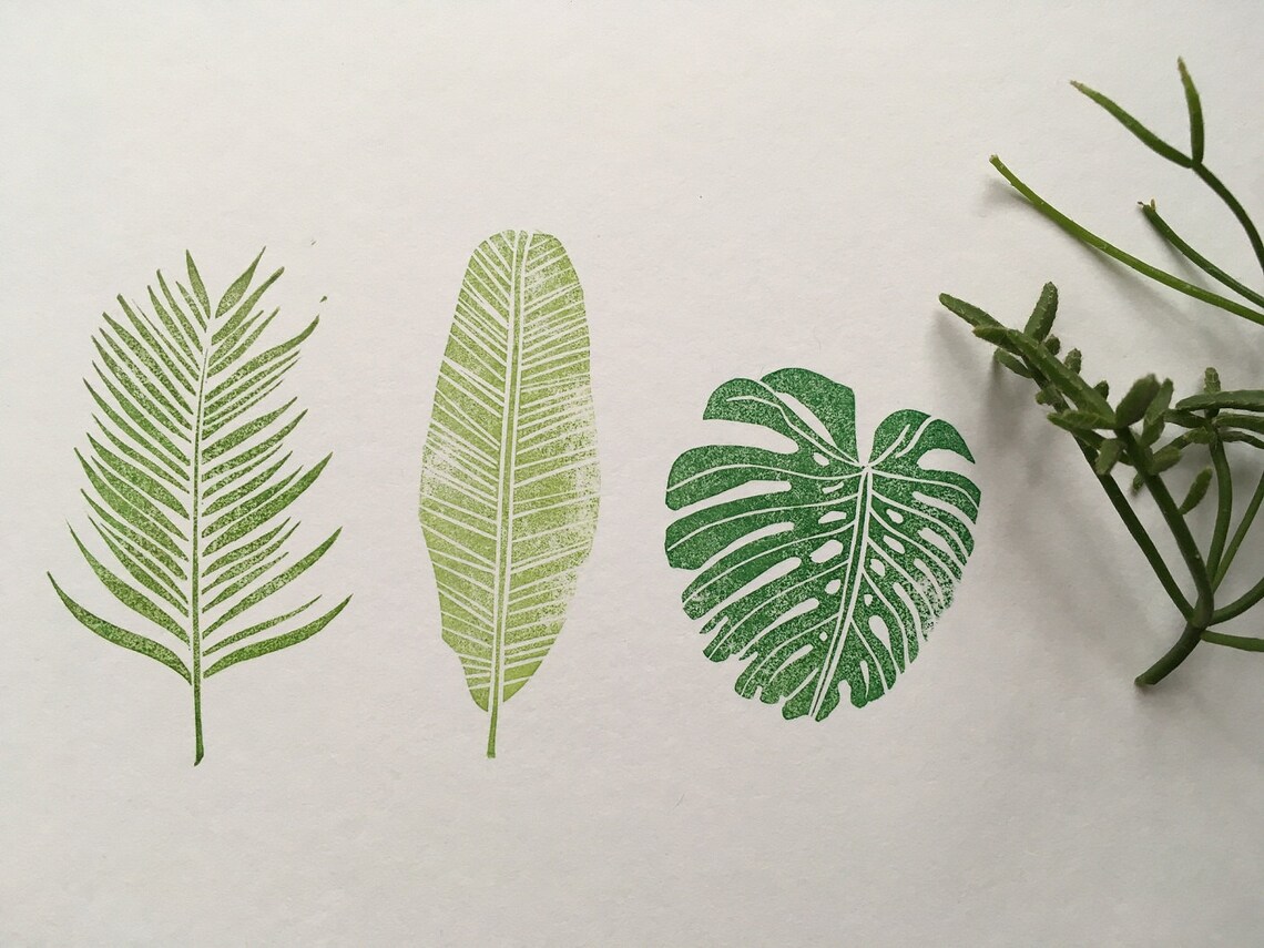 Palm Leaf/ Palm Leaves Botanical Print / Stamp Set / LARGE - Etsy