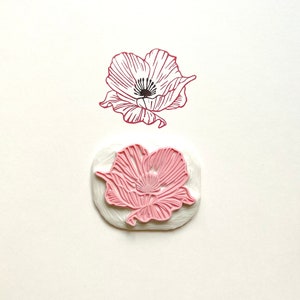 Poppy Flower Stamp, Poppy Art, Wild Flower, Wild Stamps, Poppy Artprint ...
