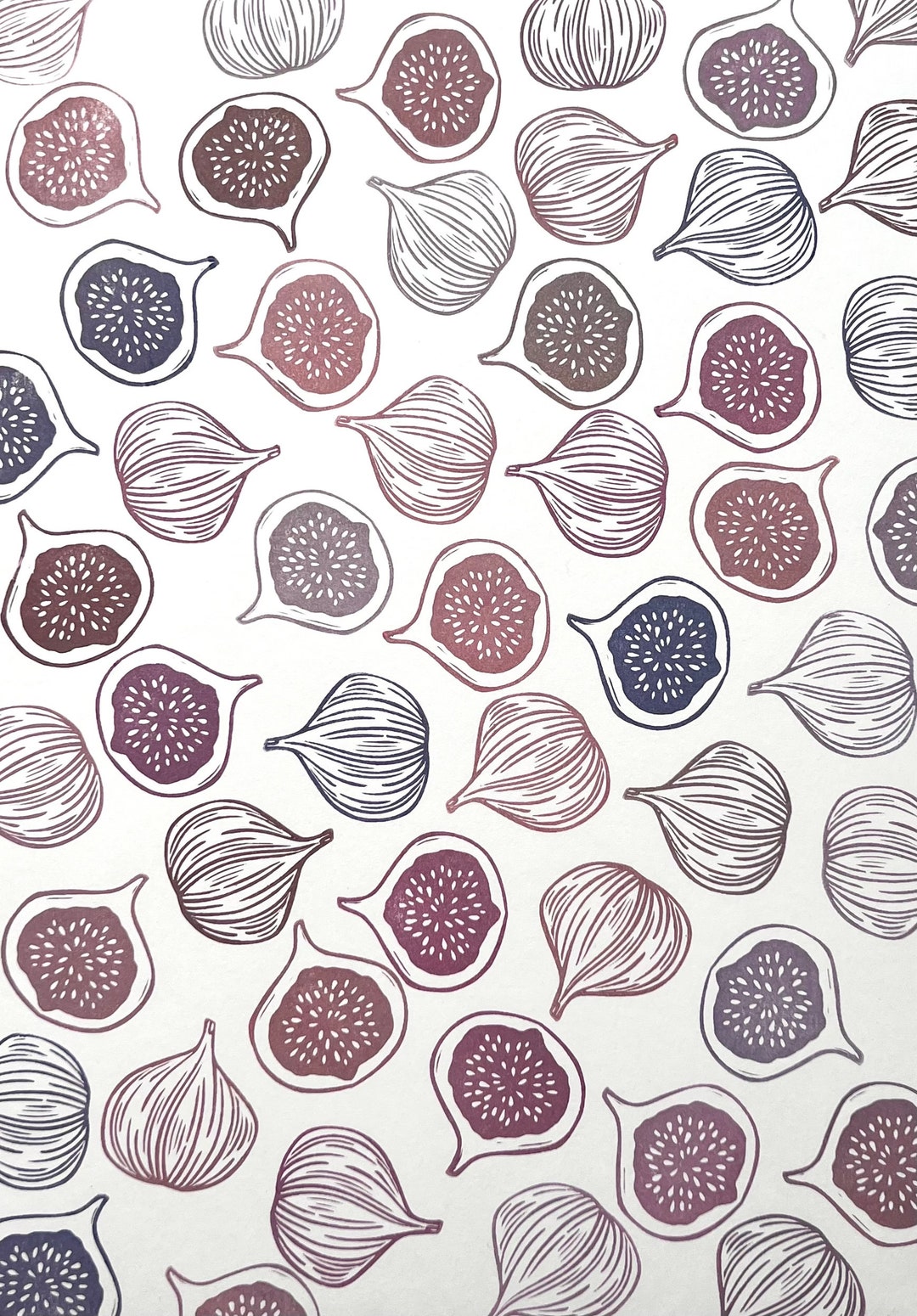 Fig Stamp, Ficus Carica Tree Plant, Fig Artwork, Fruit Pattern, Fabric Printing, Botanical ...