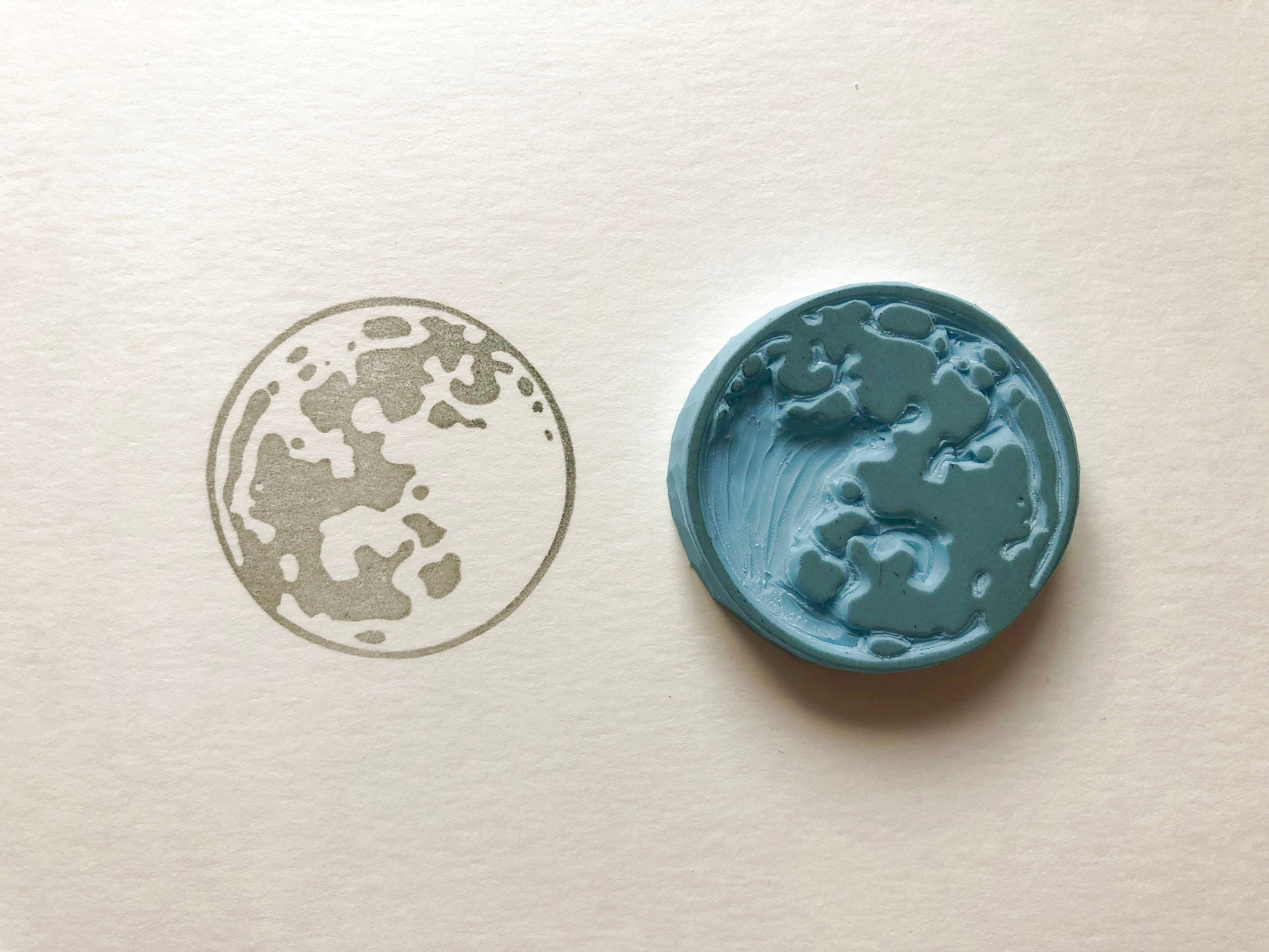 The Full Moon Hand Carved Stamps Celestial Stamps Moon Hand - Etsy