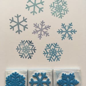 Snowflake Hand Carved Rubber Stamp / Christmas Stamps / Snowflakes ...