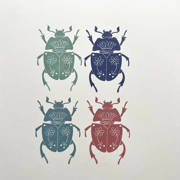 Floral Beetle Print - Etsy