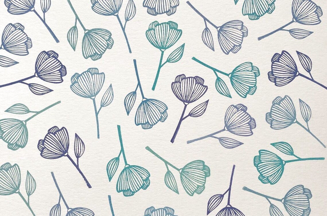 Flower Hand Carved Stamp Botanical Stamp Botanic Pattern - Etsy