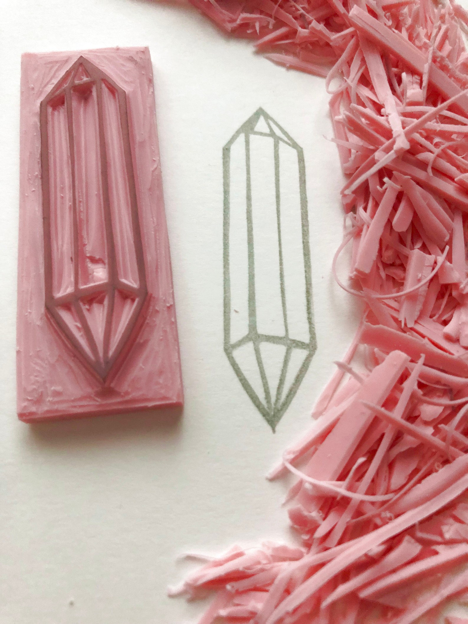 The Quartz Crystal Stone No. 3 Hand Carved Rubber Stamp Raw - Etsy
