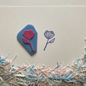 Flower Hand Carved Stamp, Botanical Stamp, Botanic Pattern, Meadow ...