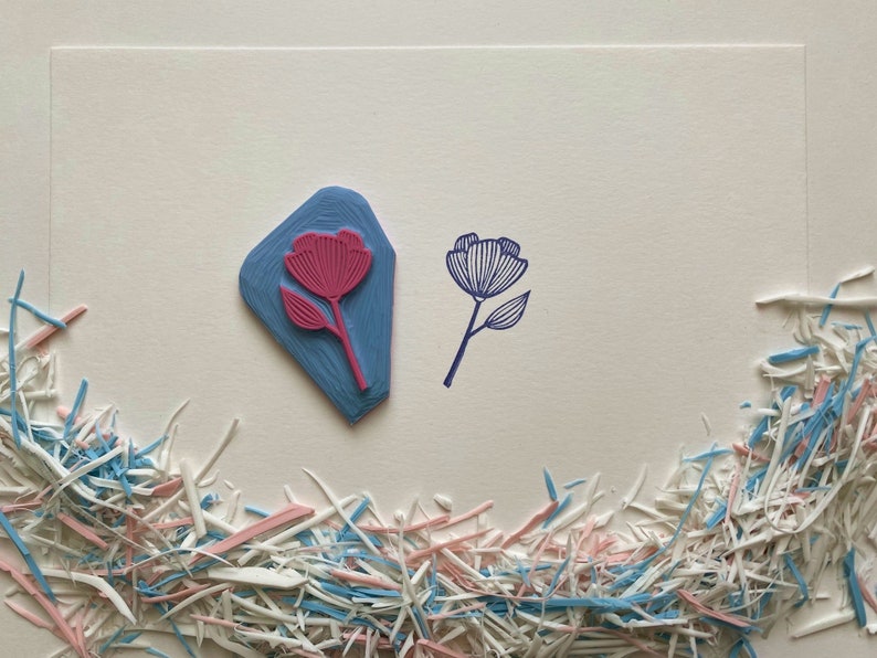 Flower Hand Carved Stamp Botanical Stamp Botanic Pattern - Etsy