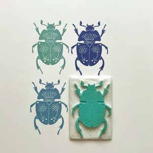 Beetle Art, Spring Beetle, Twig Rubber Stamp, Floral Pattern, Spring ...