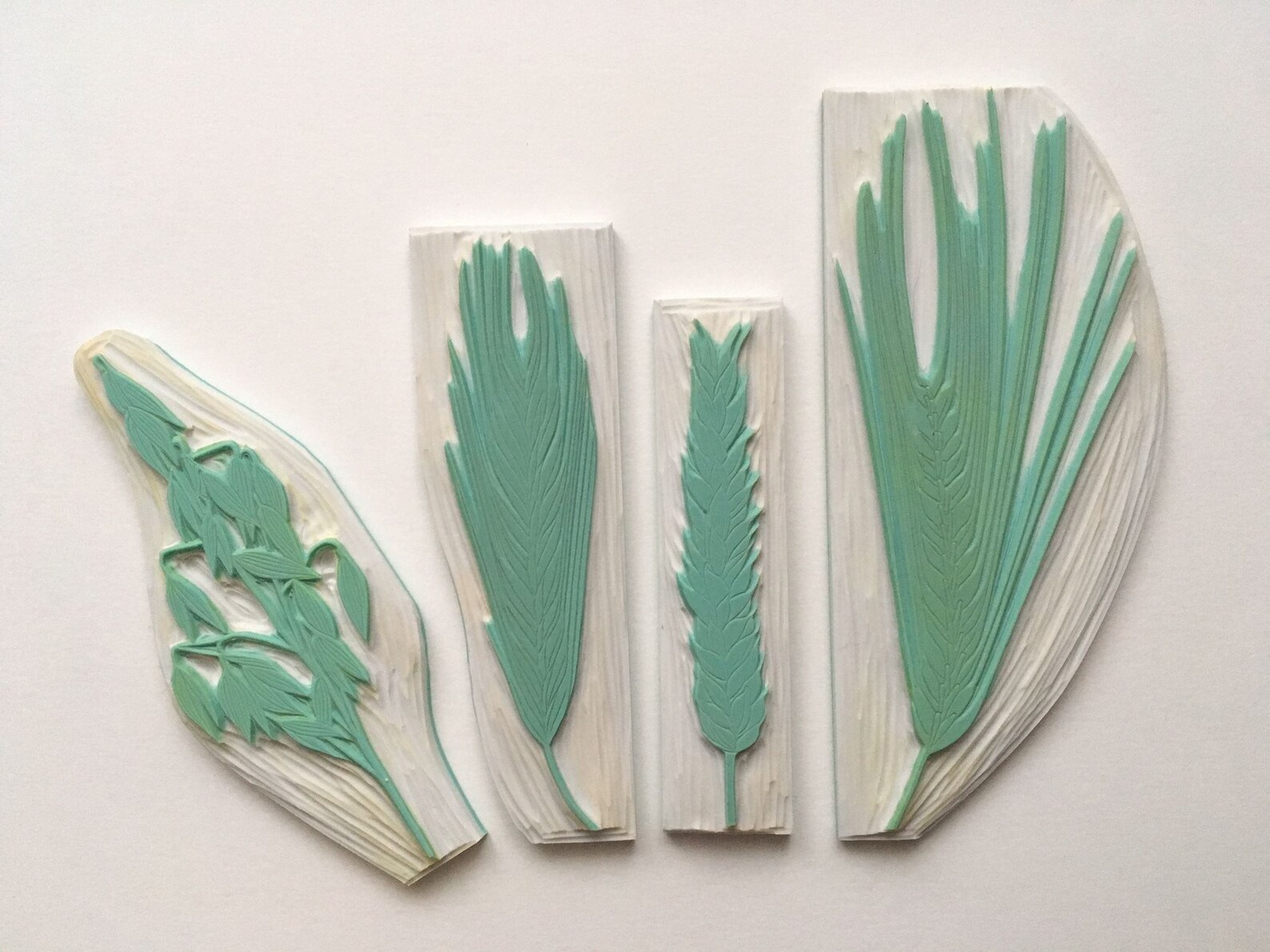 Botanical Plant Hand Carved Rubber Stamps, Cereals Specimens ...