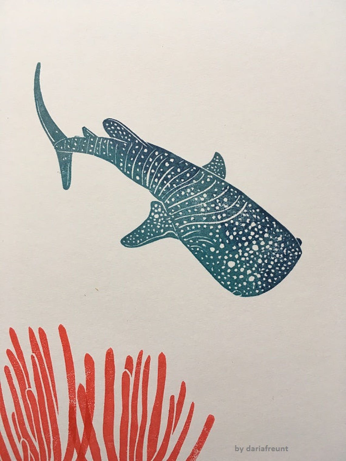 Whale Shark Hand Carved Rubber Stamp - Etsy