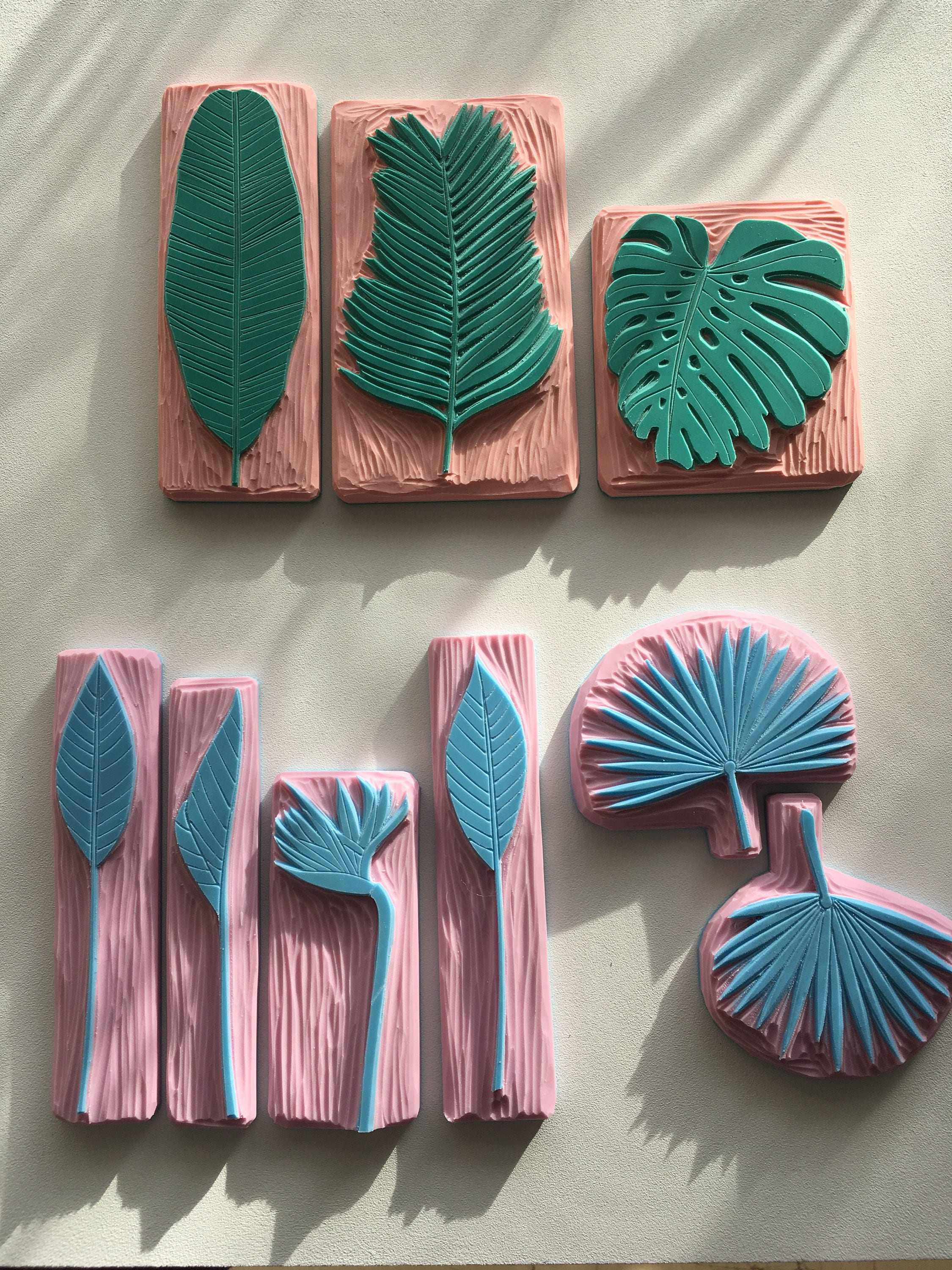 Palm leaf/ palm leaves botanical print / stamp set / LARGE | Etsy