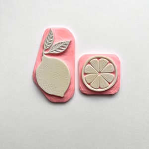 Lemon Rubber Stamp, Kitchen Diy Decor, Citrus Art, Lemon Art Print ...