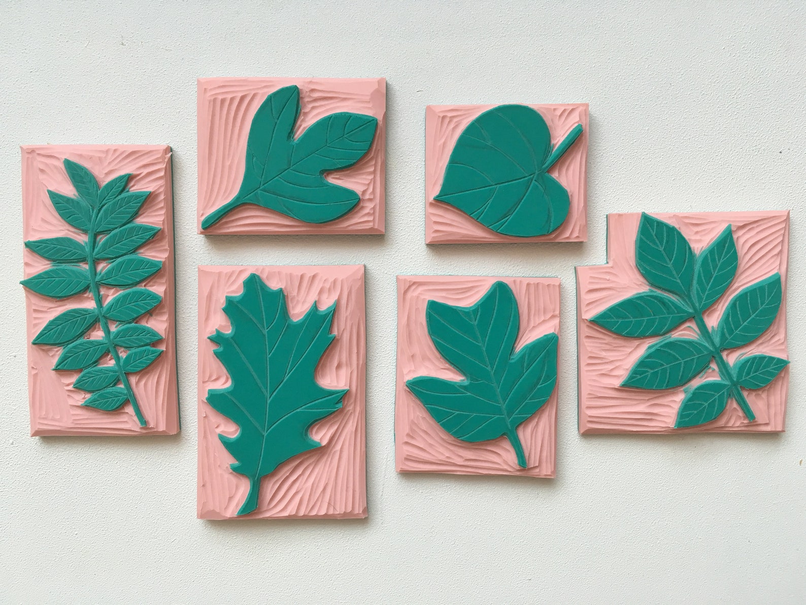 Common Trees Stamp Set / Hand Carved Botanical Stamp Set Six | Etsy