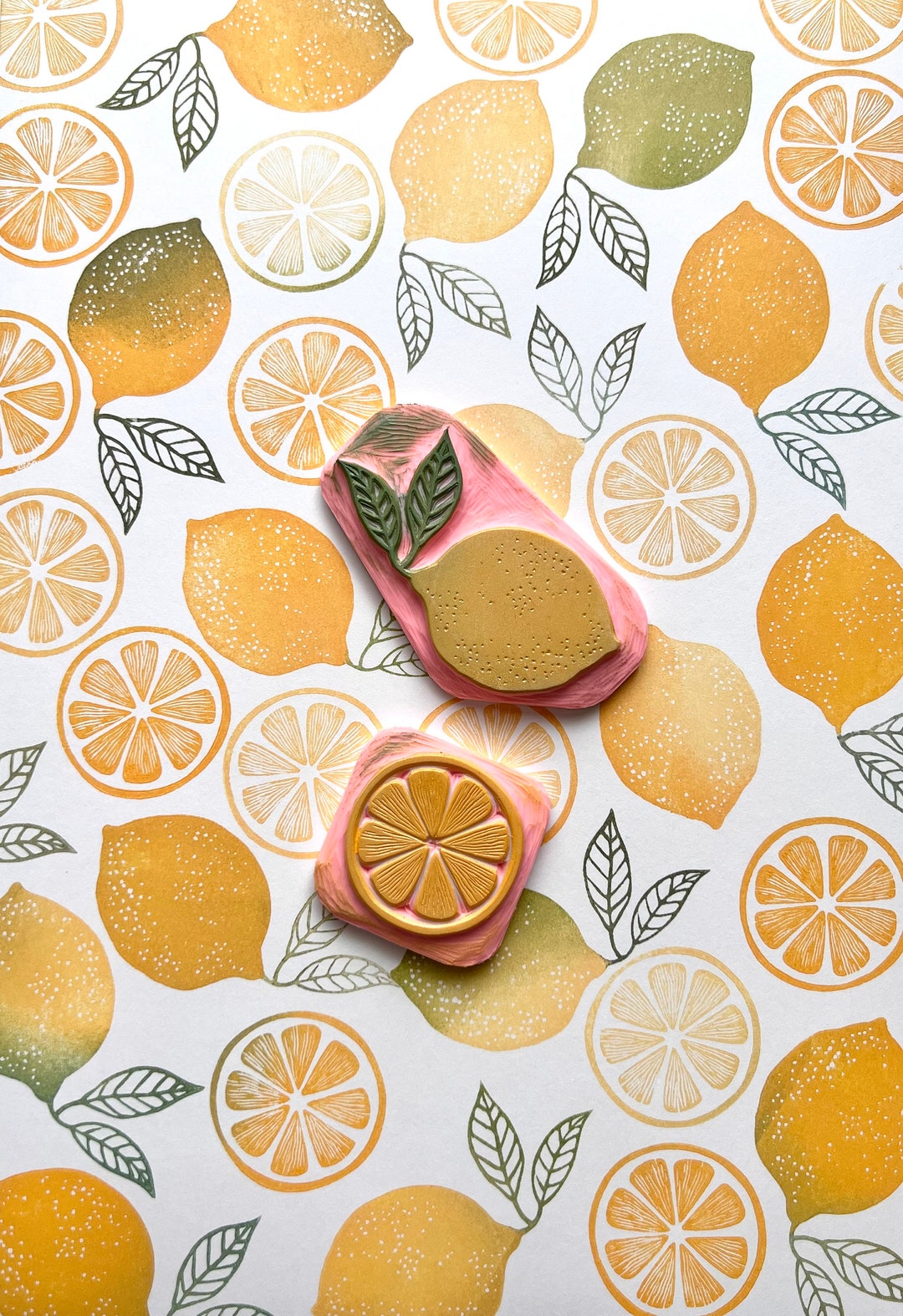 Lemon Rubber Stamp, Kitchen Diy Decor, Citrus Art, Lemon Art Print ...