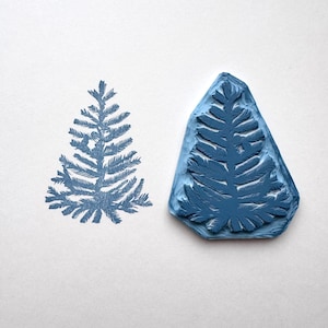 Christmas Tree Rubber Stamp, Fir Tree Stamp, Gift Tag Stamp, Xmas Gift ...
