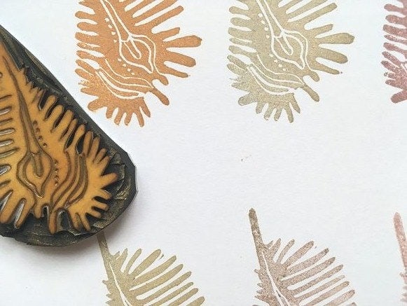 Seashell Hand Carved Rubber Stamp / Sea Shell Ocean Stamp - Etsy