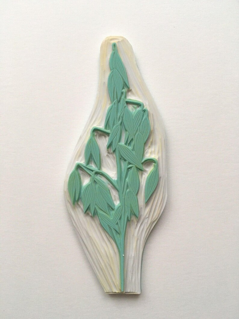 Botanical Plant Hand Carved Rubber Stamps, Cereals Specimens ...