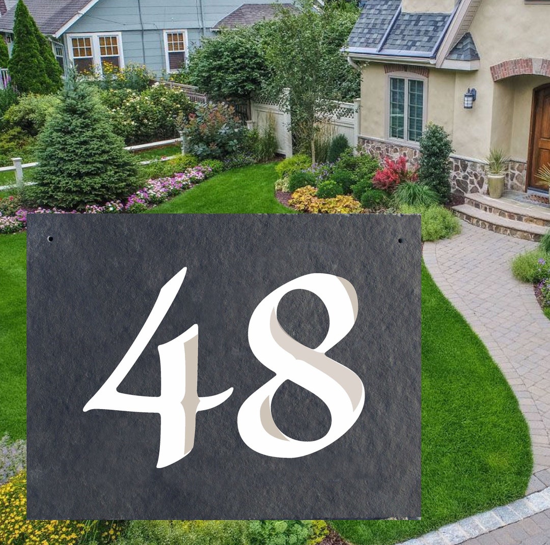 Premium Engraved Vivant Solid Slate Address Plaque (small) - Etsy