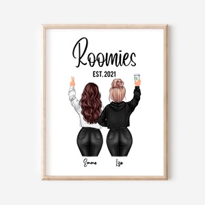 Roommates Personalized Gifts , Roomies Gifts, Roommates Illustration ...