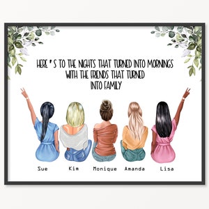 5 Best Friends Personalized Print, 4 5 Friends Christmas Gifts Idea ...