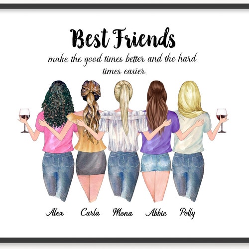 5 Best Friends Personalized Print 4 5 Friends Christmas Gifts - Etsy
