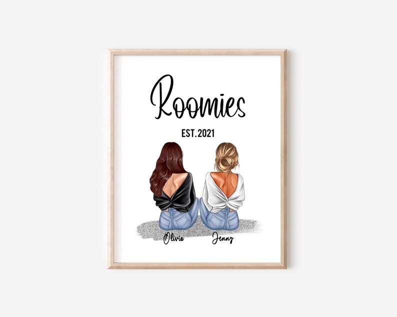 Roommates Personalized Gifts , Roomies Gifts, Roommates Illustration ...