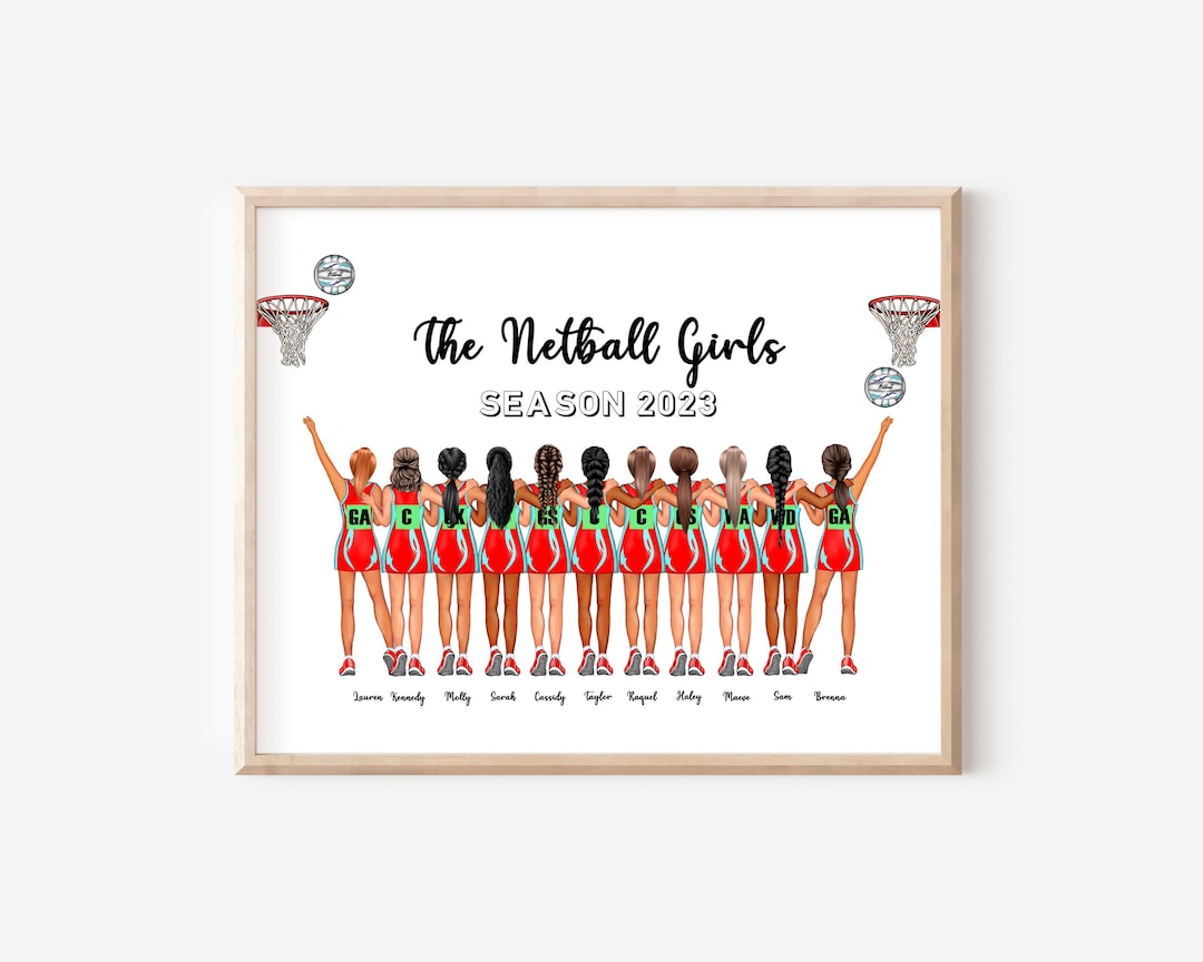 Netball Print Personalized Netball Team Gift Netball Coach - Etsy