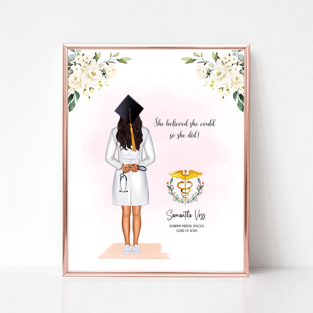 Doctor Nurse Graduation Personalized Print, Nursing School Graduation ...