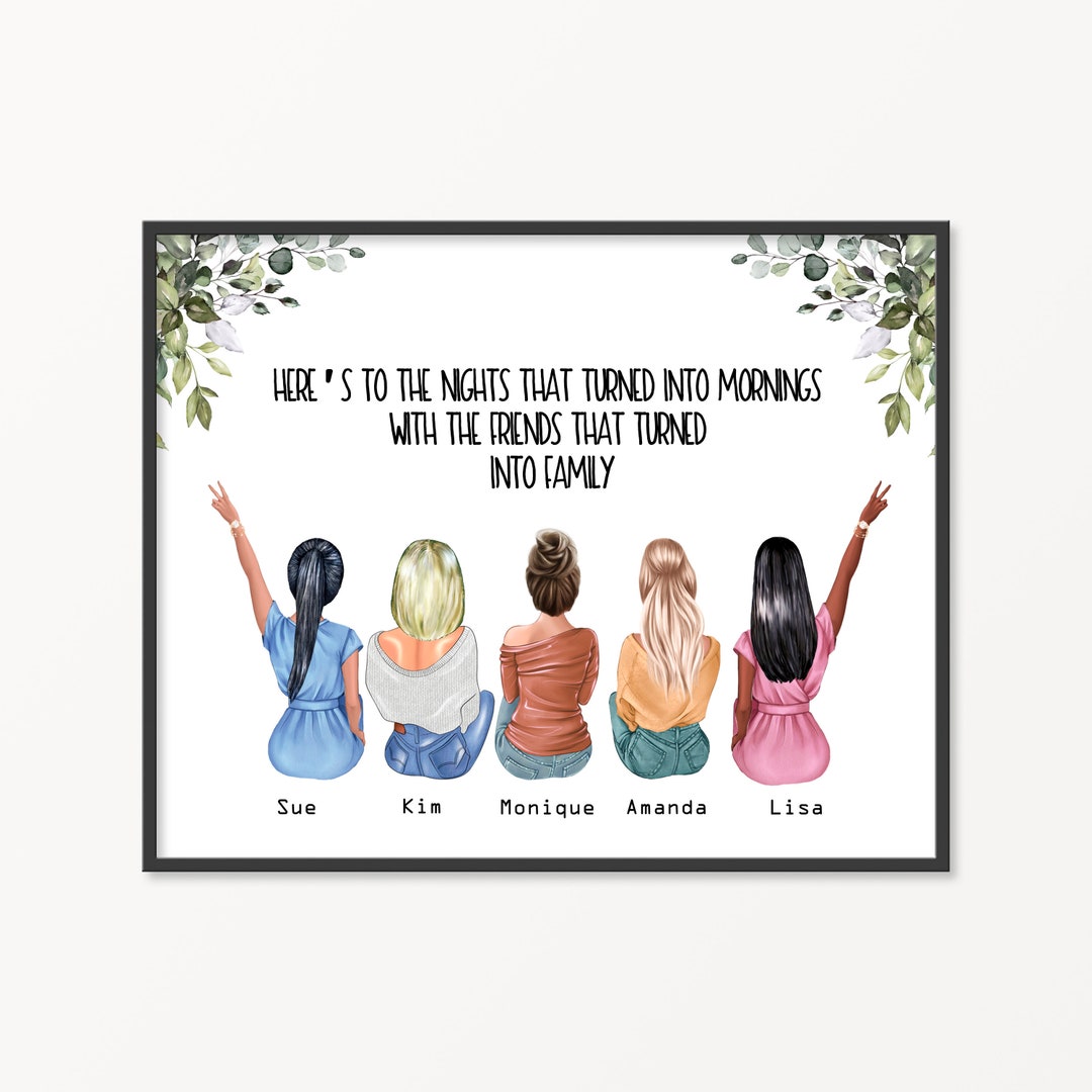 5 Best Friends Personalized Print, 4 5 Friends Christmas Gifts Idea ...