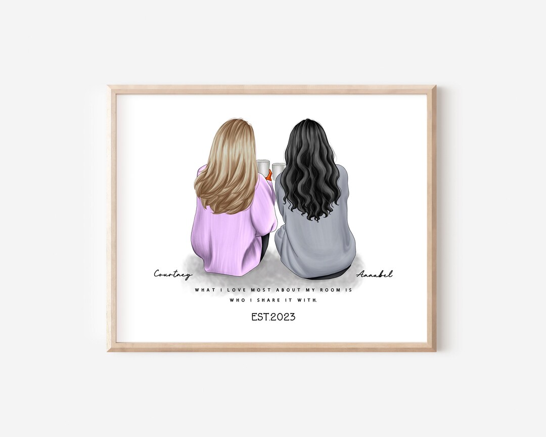 Roomies Gift Bestie Roommate Print Personalized Roommate - Etsy