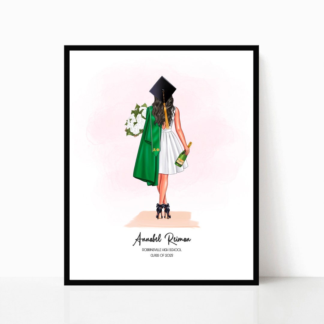 Personalized Girl Graduation Print, Class 2023 Graduation Gift, Friends ...