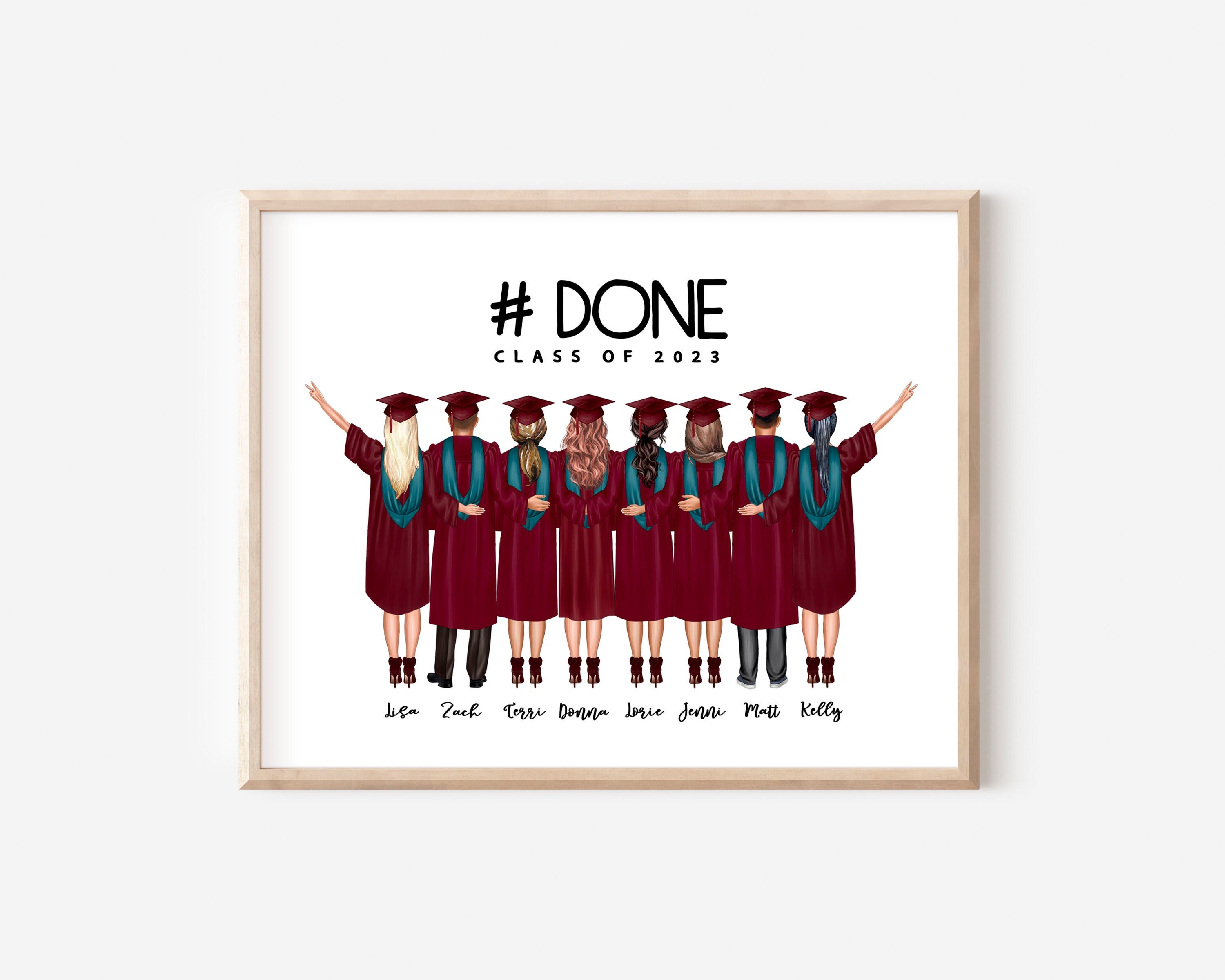 Graduation Group Personalized Print, Group of Grad Friends College ...