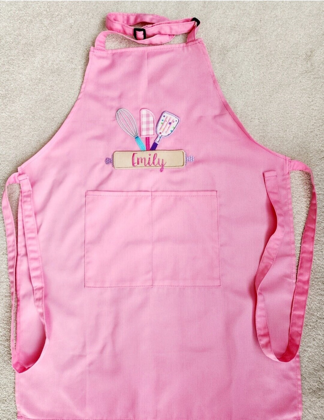 Personalized Adjustable Pink,white and Purple Child's Apron With ...