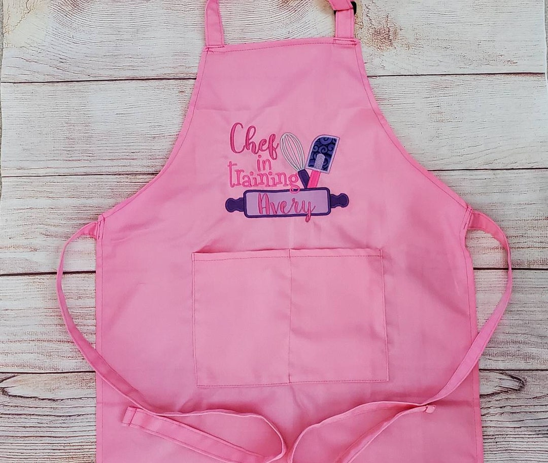 Personalized Adjustable Pink and Purple Child's Apron With Pockets ...